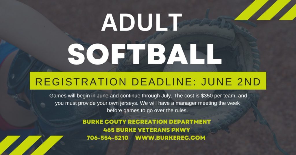 Adult Softball – Burke County Recreation Department